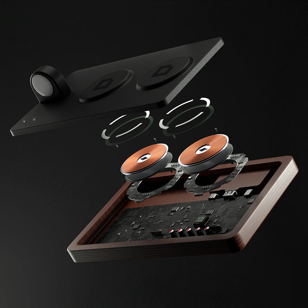 UNO Alcantara Blue - Single-Coil MagSafe Oak Wireless Charger + GIFT P ...