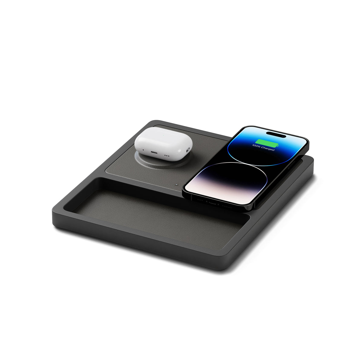 DUO TRAY Black - 2-in-1 MagSafe Midnight Black Wireless Charger with U ...