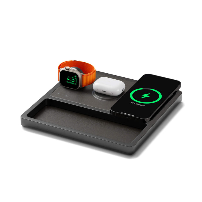 TRIO TRAY Black - 3-in-1 MagSafe Midnight Black Wireless Charger with ...