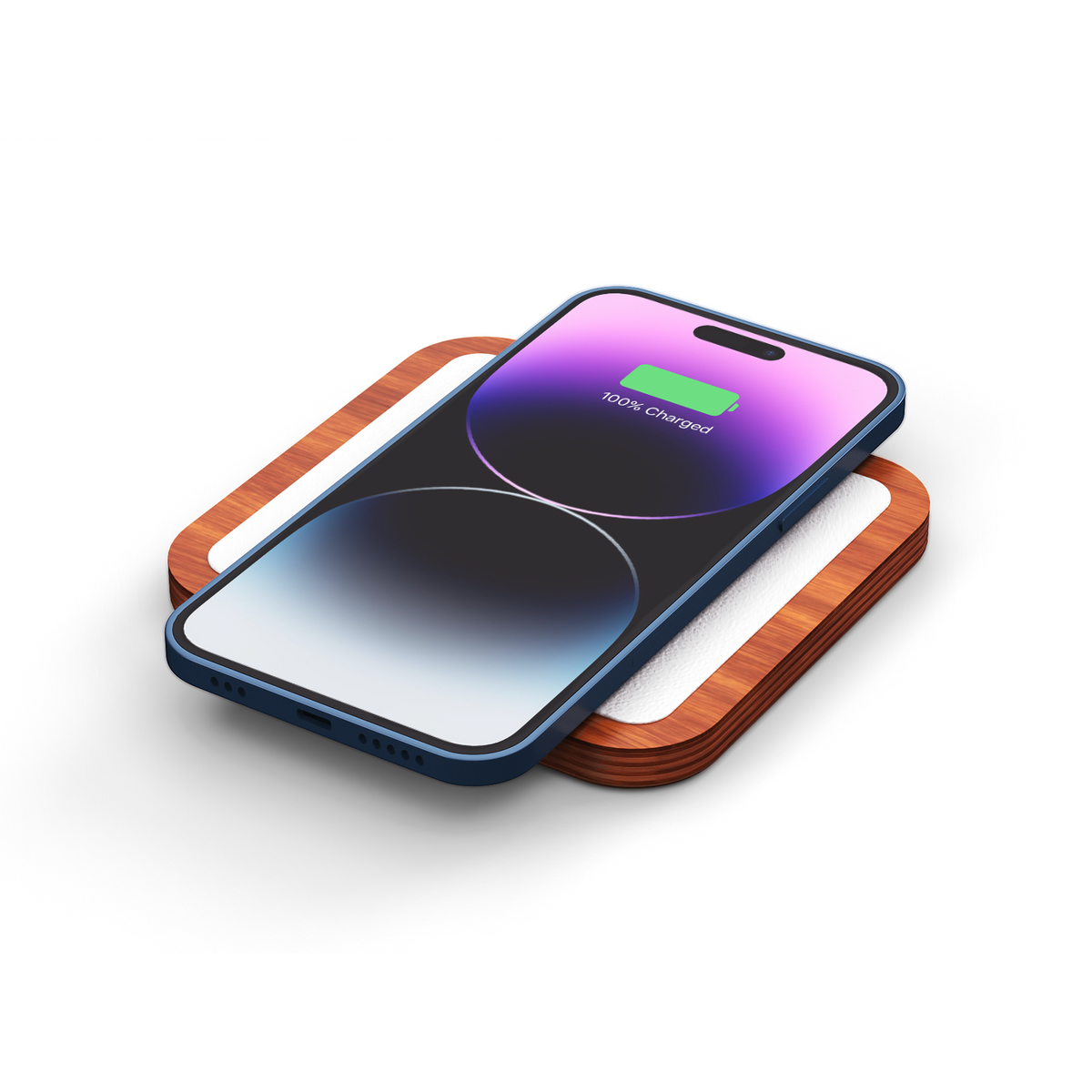 UNO White - Single-Coil MagSafe Oak Wireless Charger